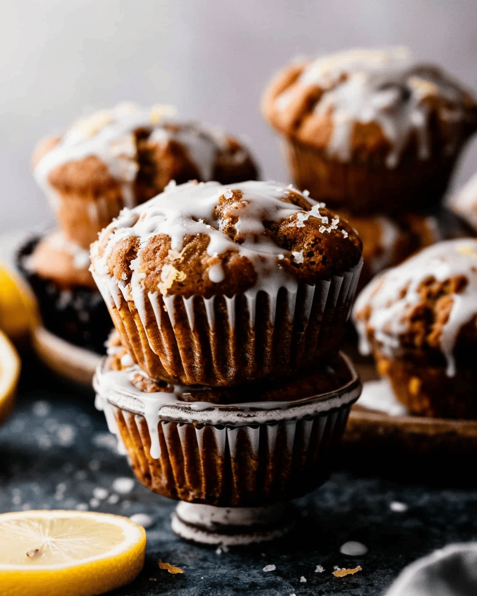 Gingerbread Muffins with Sweet Lemon Glaze - Lisa Recipe