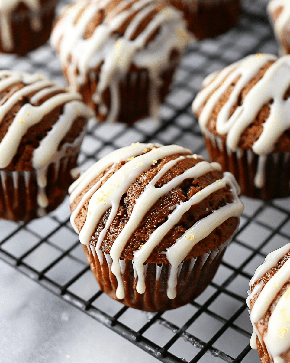 Gingerbread Muffins with Sweet Lemon Glaze - Lisa Recipe