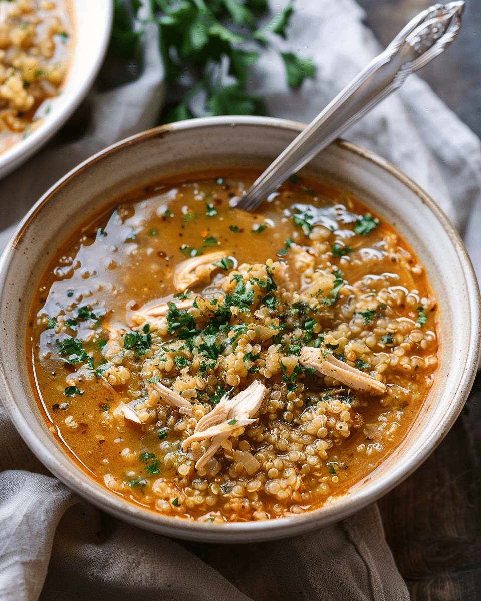 Lebanese Freekeh Soup with Chicken - Lisa Recipe