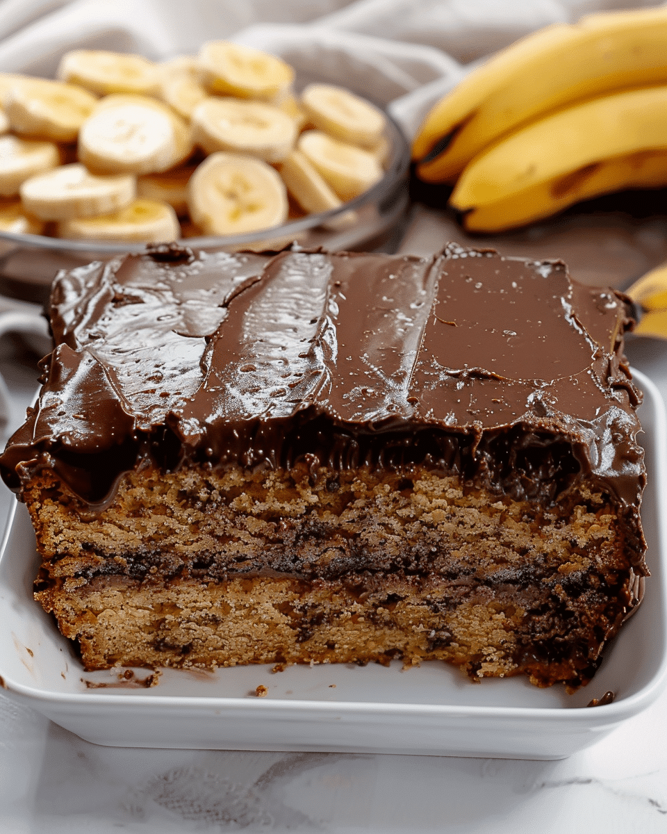Banana Cake with Chocolate Icing - Lisa Recipe