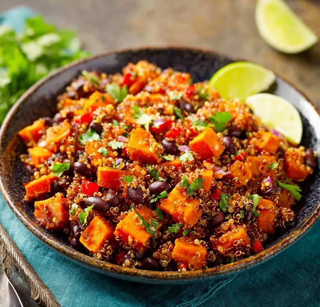 Roasted Sweet Potato Quinoa Black Bean Salad - Lisa Recipe